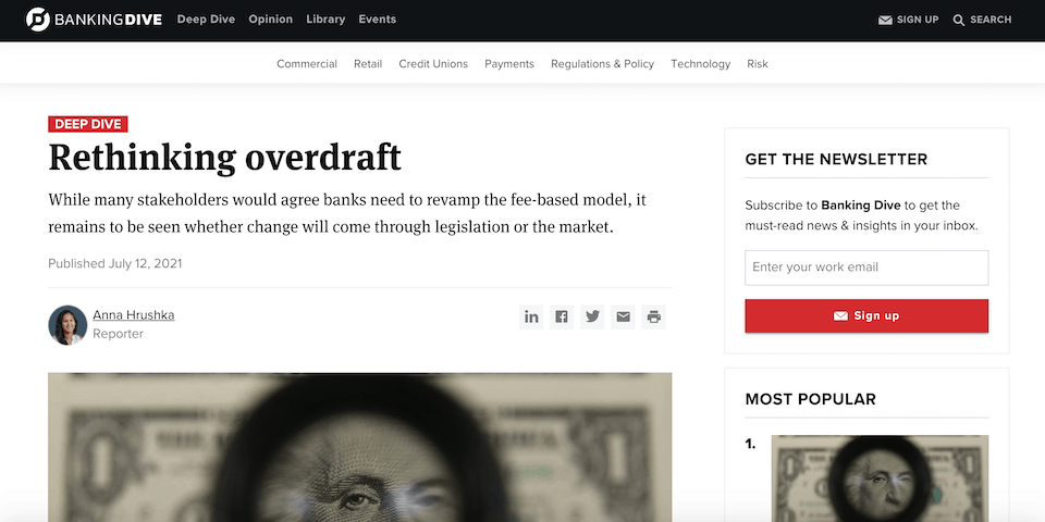 Banking Dive: Rethinking Overdraft - Commonwealth