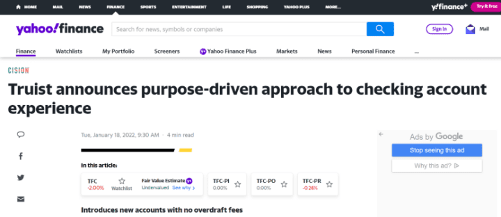 Truist announces purpose-driven approach to checking account experience ...