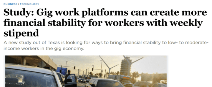 Study: Gig work platforms can create more financial stability for ...