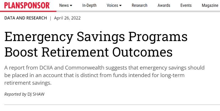 Emergency Savings Programs Boost Retirement Outcomes - Commonwealth