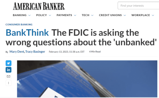 The FDIC is Asking the Wrong Questions About the Unbanked - Commonwealth