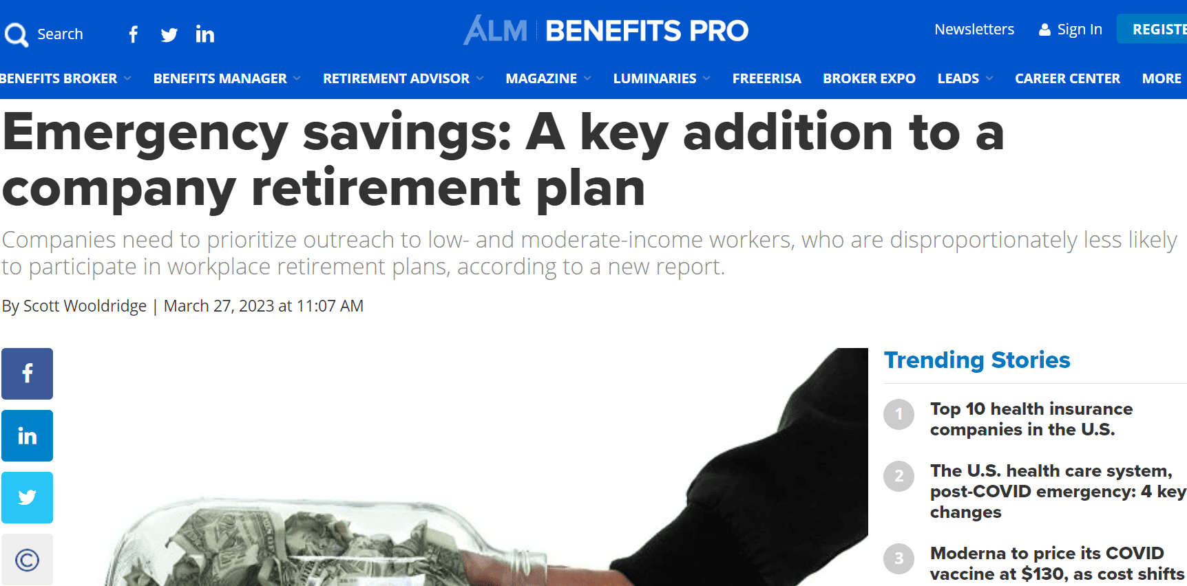 Emergency savings: A key addition to a company retirement plan ...