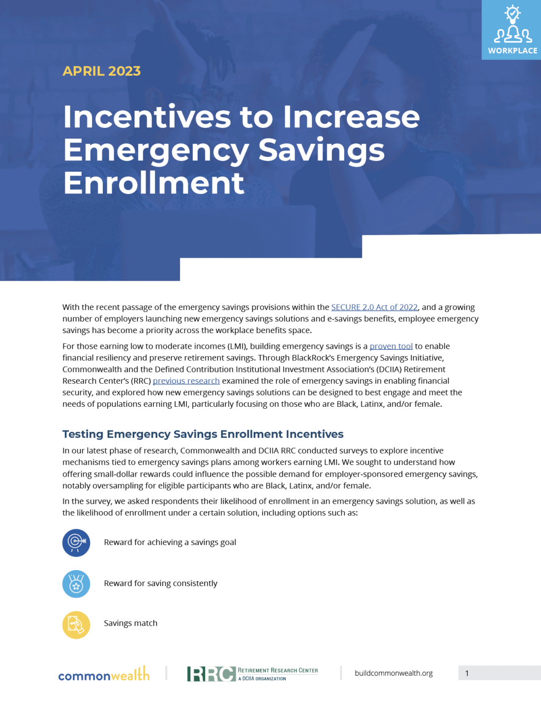 Incentives to Increase Emergency Savings Enrollment