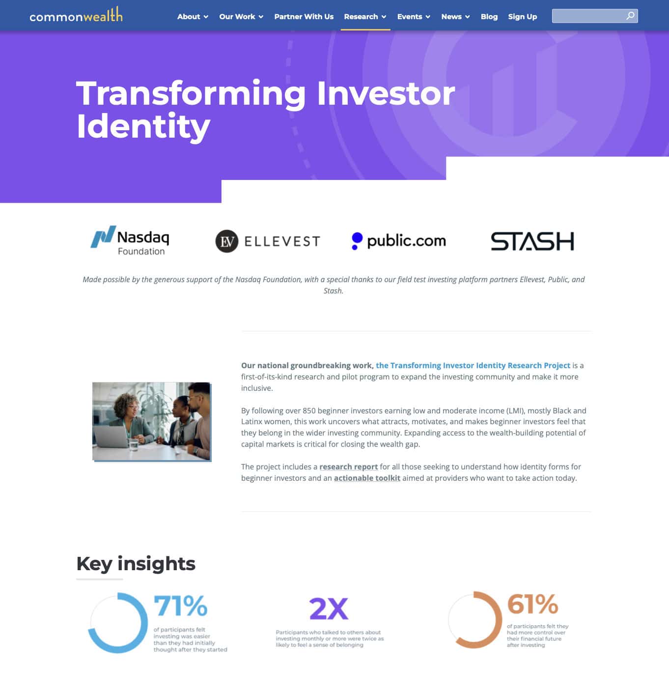 Transforming Investing Identity Research Project